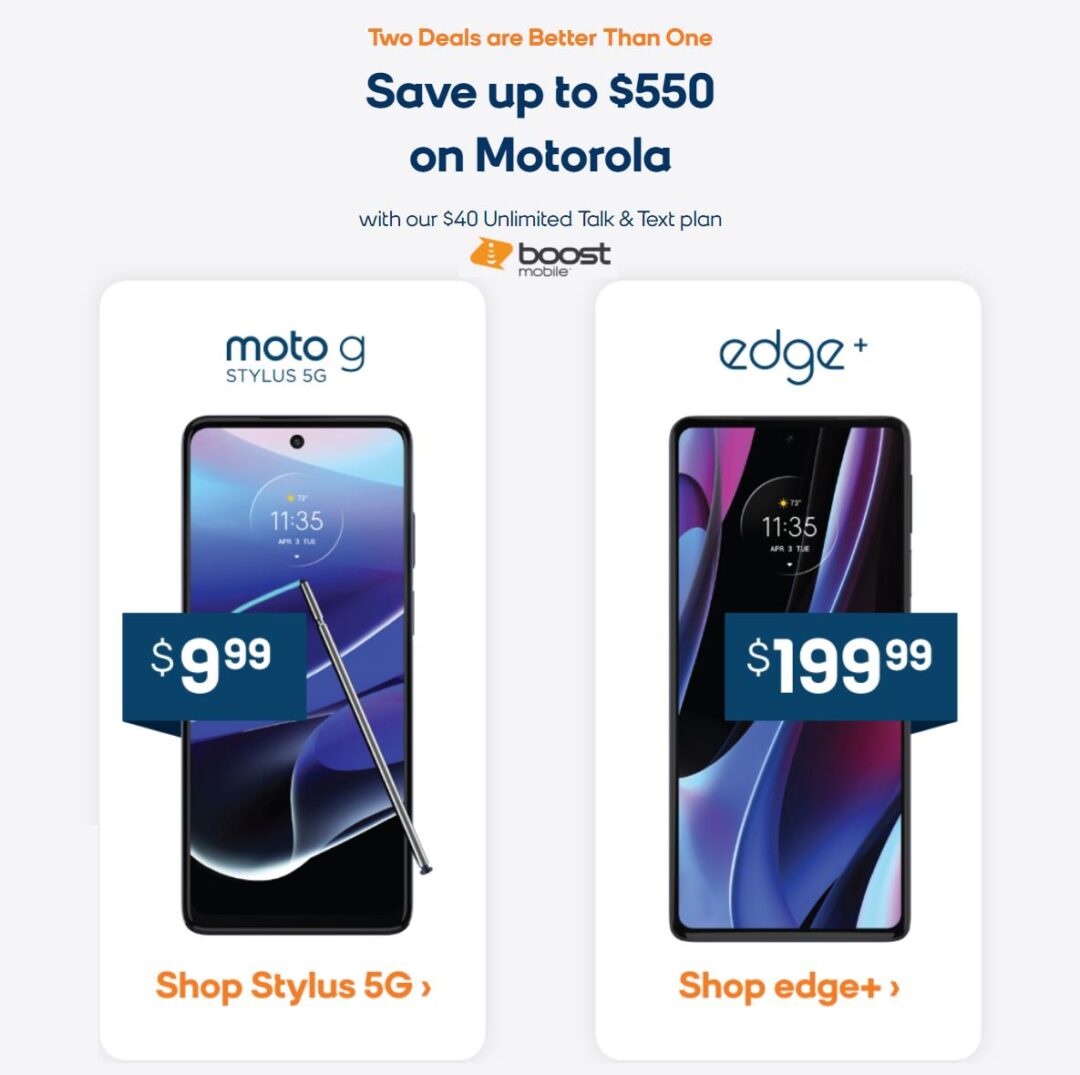 Boost Mobile Online Deals Include A $9.99 Moto G Stylus 5G
