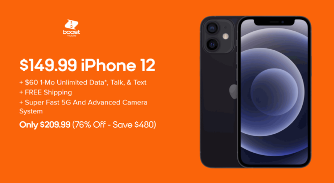 Boost Mobile Offering iPhone 12 Online For $149.99, $99.99 In Stores